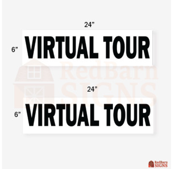 Virtual Tour 6"x24" REAL ESTATE RIDER SIGNS Double Sided 2PK - Visible ...