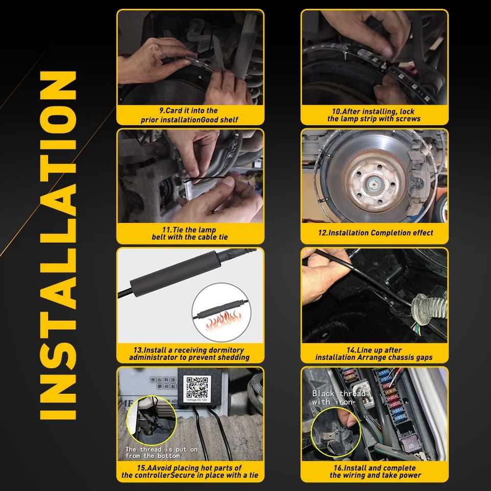 4PC LED Wheel 17.5" Ring Lights Double Row Changing IP68 RGB+Music APP ...