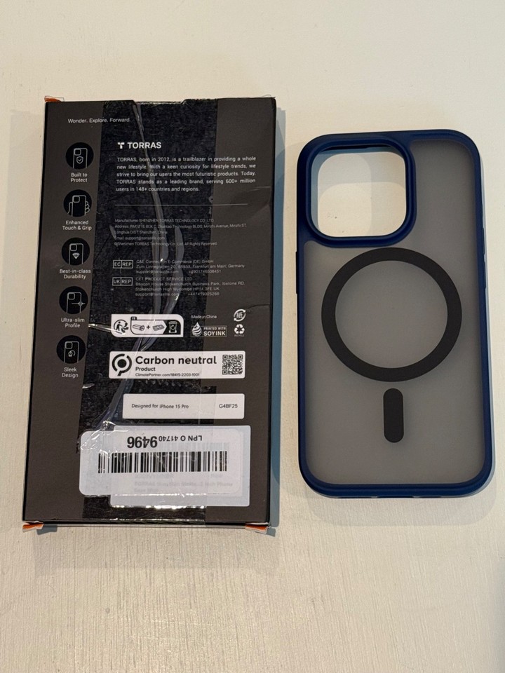 TORRAS iPhone 15 Pro Translucent Matte Blue Case MagSafe Extra Buttons ...