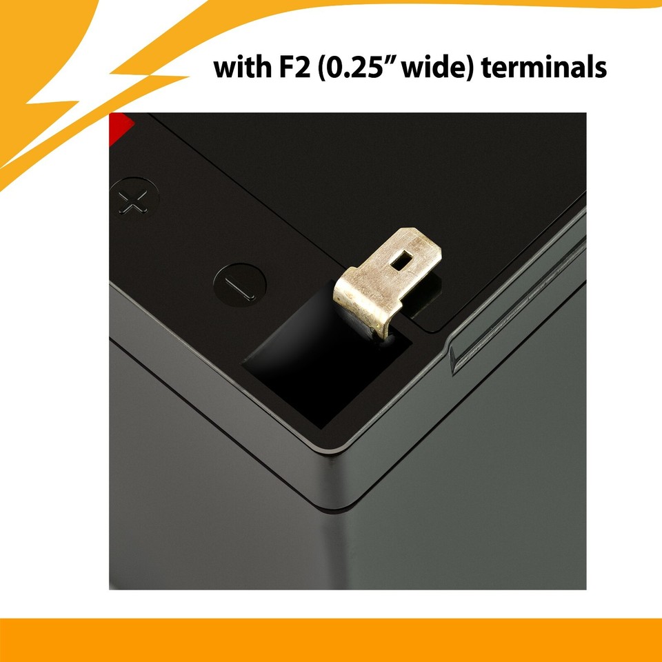 12V 9 Amp 12 Volt 9Ah rechargeable sealed lead acid battery terminal f2 ...