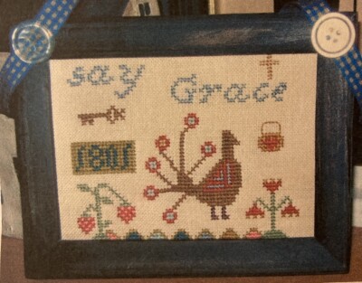 The Sampler Girl The Sunday Peacock Sampler Say Grace Cross Stitch ...