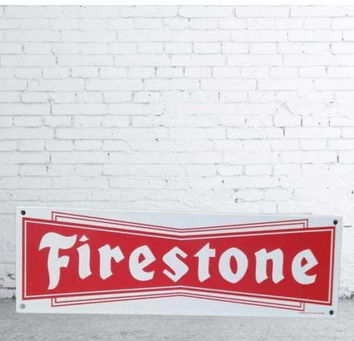 Firestone Pure Porcelain Enamel Heavy Metal Sign 36 Inches Double Side ...