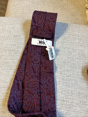 JOSEPH ABBOUD Paisley Maroon And Blue Tie | eBay