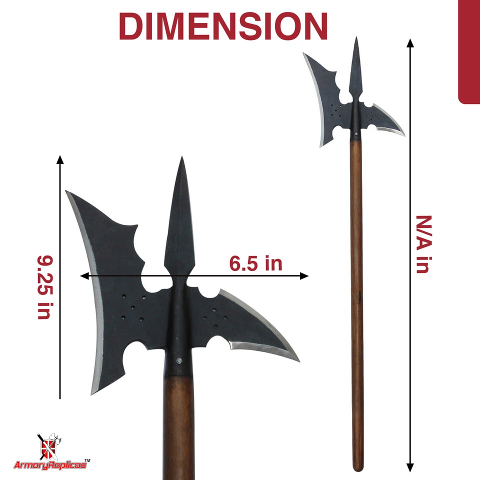 Medieval Renaissance Replica Hand Forged Cavalry Sergeants Halberd Axe ...