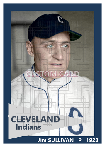 Jim Sullivan - 1923 Cleveland baseball - 2.5 x 3.5 custom card (blank ...