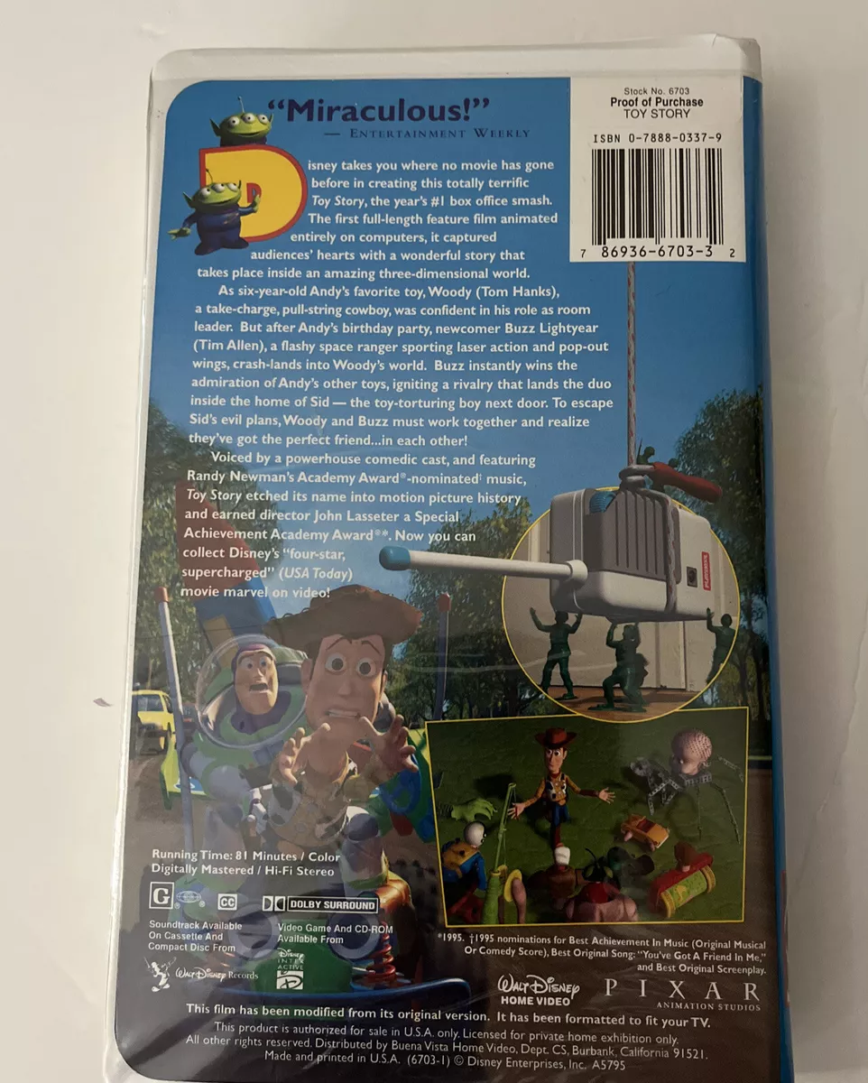 Vintage Walt Disney 1995 “Toy Story” #6703 VHS –, 60% OFF Vintage Walt Disney 1995 “Toy Story” #6703 VHS –, 60% OFF