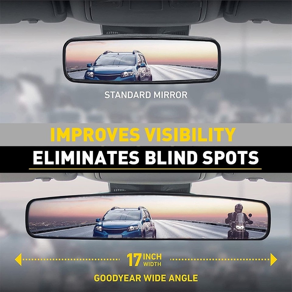 Rear View Mirror Interior Universal Replacement Day Night Wide Angle ...