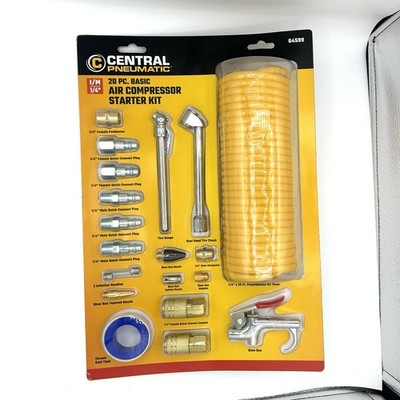 Air Compressor Starter Kit, 20 Piece - CENTRAL PNEUMATIC - BRAND NEW ...