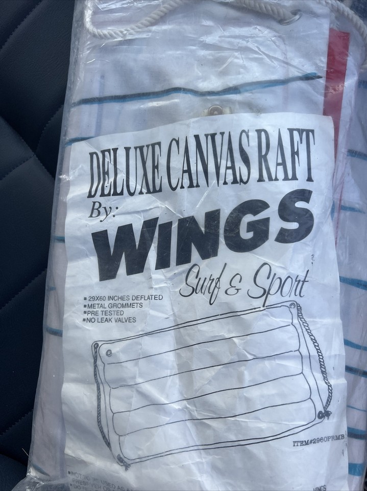 Canvas Raft Pool Beach Float Vintage Extra Heavy Duty 29x60 Wings ...