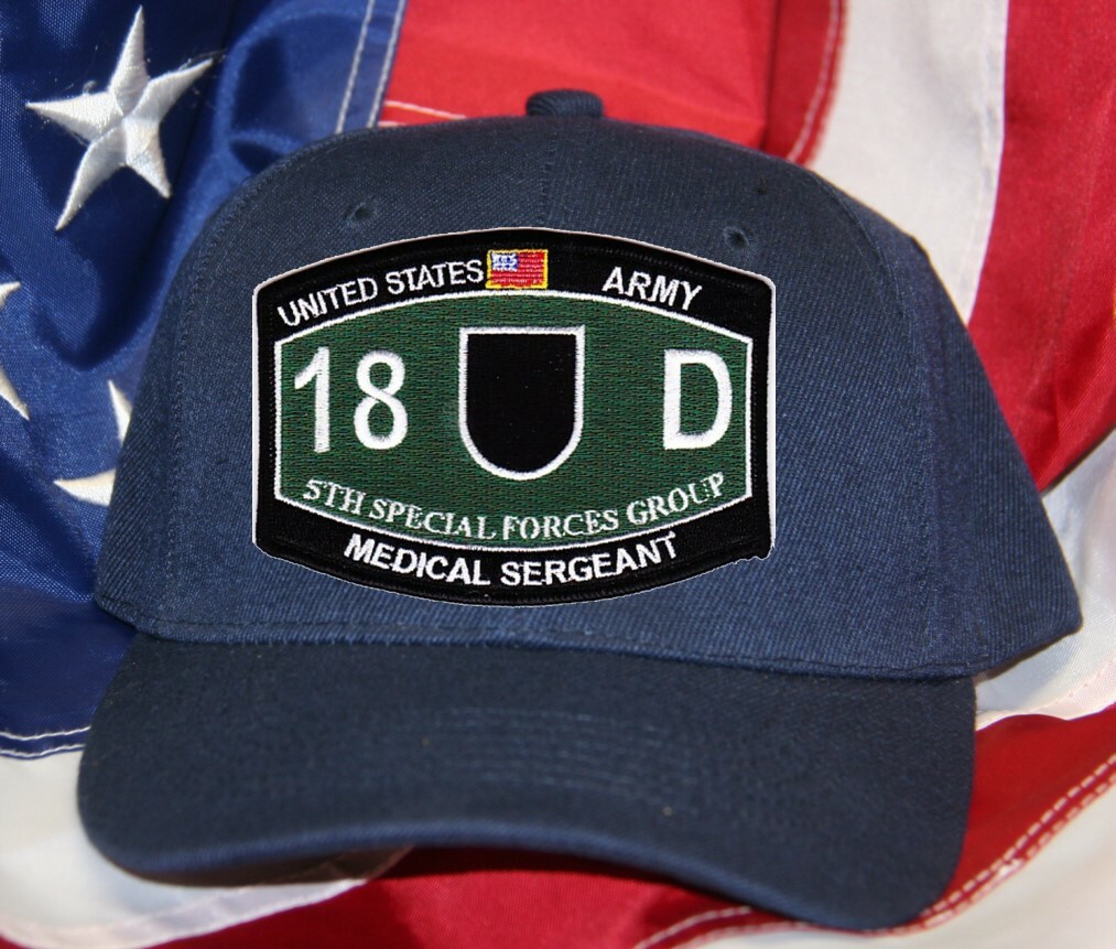 5TH SPECIAL FORCES GROUP 18D MOS MEDICAL SERGEANT HAT PATCH CAP PIN UP ...