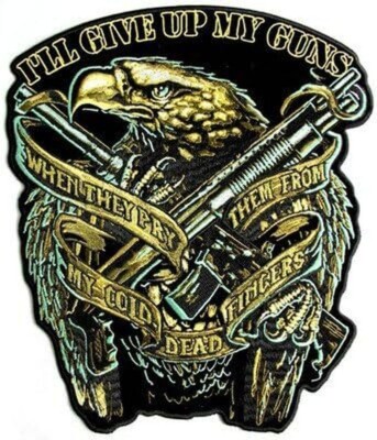 2ND AMENDMENT EAGLE GUN EMBROIDERED JACKET BACK PATCH - 11.0 Inch Iron ...