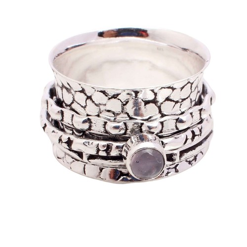 Quarzo Rosa Gemma Etnico Handmade Gioielli Spinner Misura Anello US 6. ...