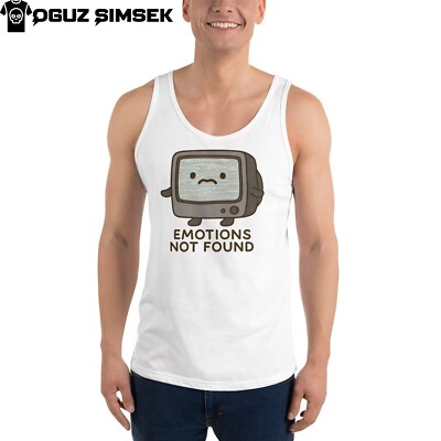 Emotions Not Found Vintage TV Tank Top | Funny Sad Retro Robot Design ...