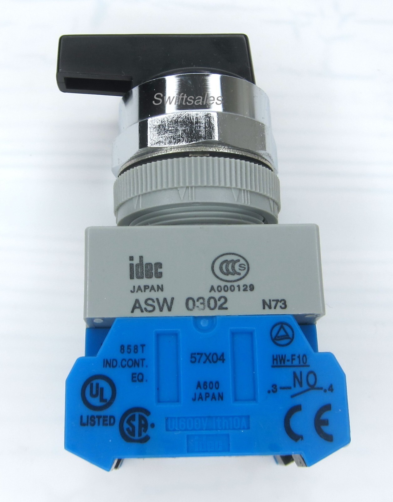 IDEC ASW-0302 22mm 3-Position Maintained Selector Switch & HW-F10 NO ...