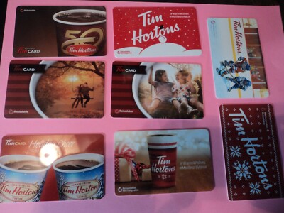 Tim Horton"s Reloadable Gift Cards (8) Cards Brand New | eBay