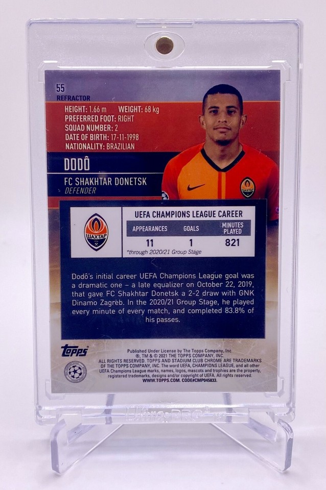 2020-21 Dodo Topps Stadium Club Chrome Refractor Shakhtar Donetsk ...