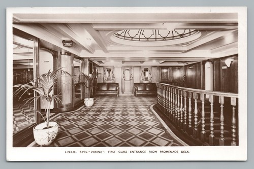 RMS Vienna—First Class Entrance RPPC Steamship Interior Photo—Steamer ...