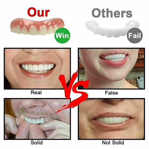 Smile Veneers Snap On False Teeth Upper & Lower Dental Denture Fake ...