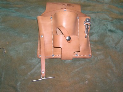 Estex, Electrician leather Tool Pouch, Belt loop,5-tool loops | eBay