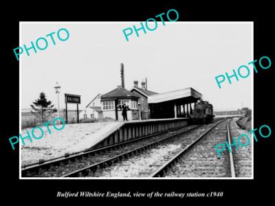OLD LARGE HISTORIC PHOTO BULFORD WILTSHIRE ENGLAND THE RAILWAY STATION ...