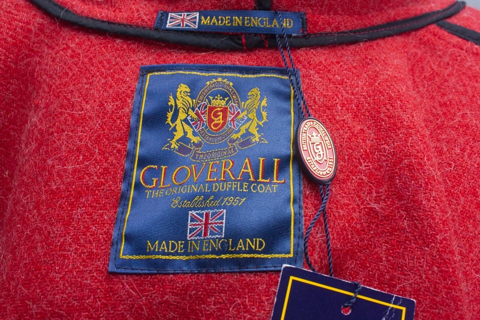 Gloverall Cape Womens M Red Wool Mohair Hooded Toggle Poncho Duffle England VTG | eBay