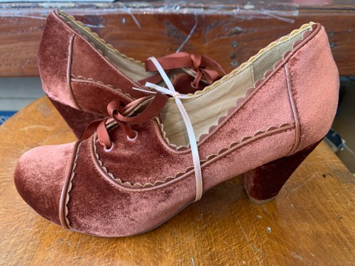 chelsea crew shoes madison velvet heel size 36 rust color with lace | eBay