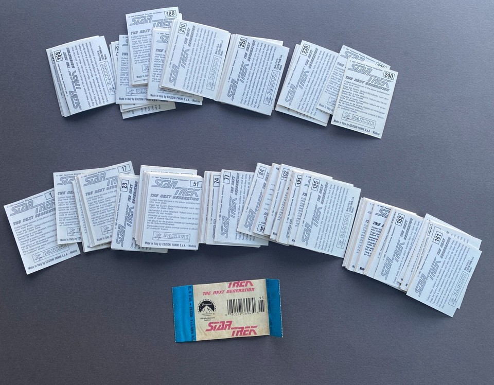 1987 Star Trek Next Generation Panini Sticker Set. Almost complete #48 ...