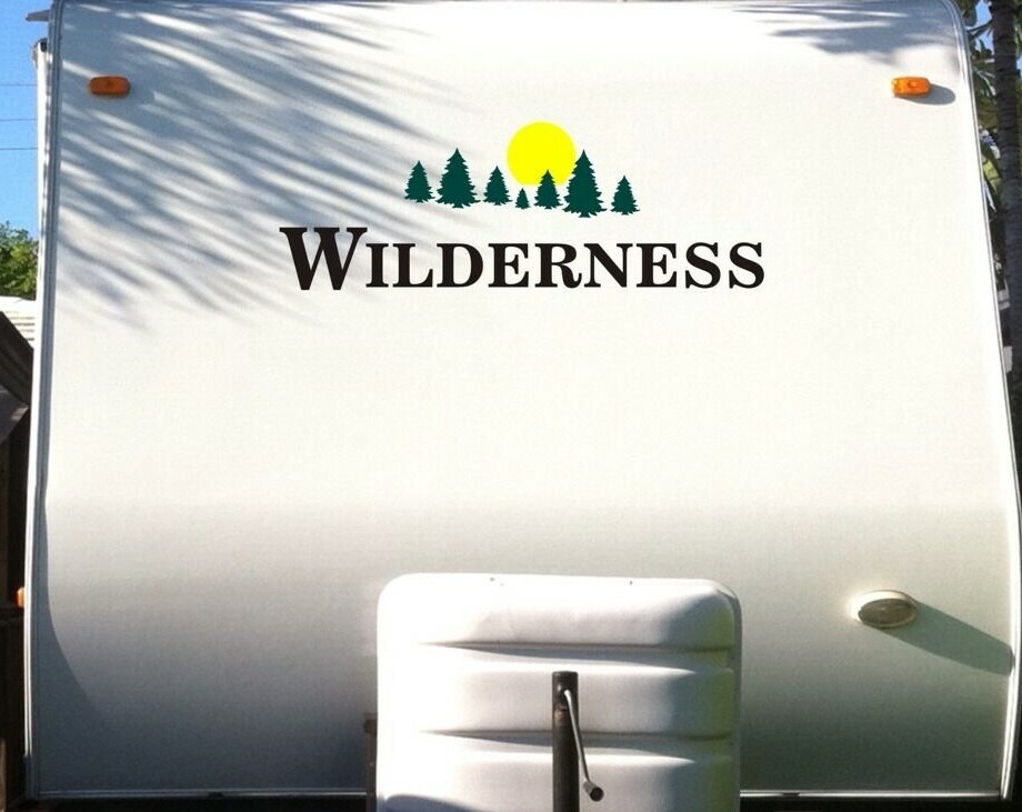 Wilderness by Fleetwood RV TRAILER DECAL Sticker Emblem Tree Scene Set ...