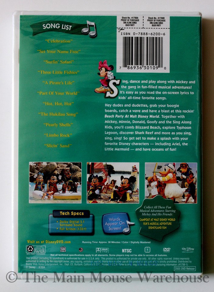 Sing Along Songs Disney World Music Karaoke DVD Blizzard Beach Shark ...