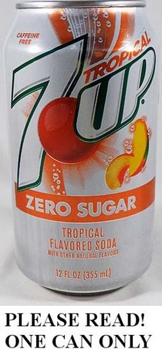 Seven Up 7Up ZERO Tropical Mango Peach USA 2023 FULL New 12oz 355ml ...