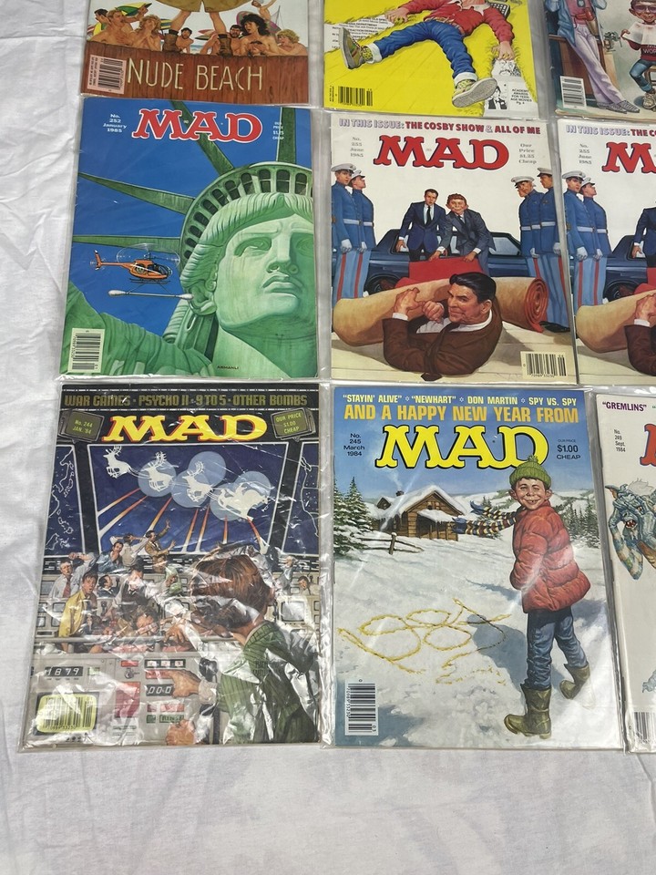 MAD MAGAZINE Lot Of 44, 1969-1992, ISSUE # 125-314, SEE DESCRIPTION FOR ...