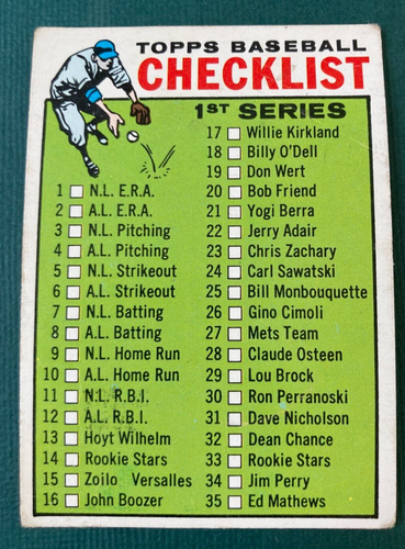 1964 CHECKLIST 1ST SERIES TOPPS #76 BASEBALL CARD UNMARKED | eBay