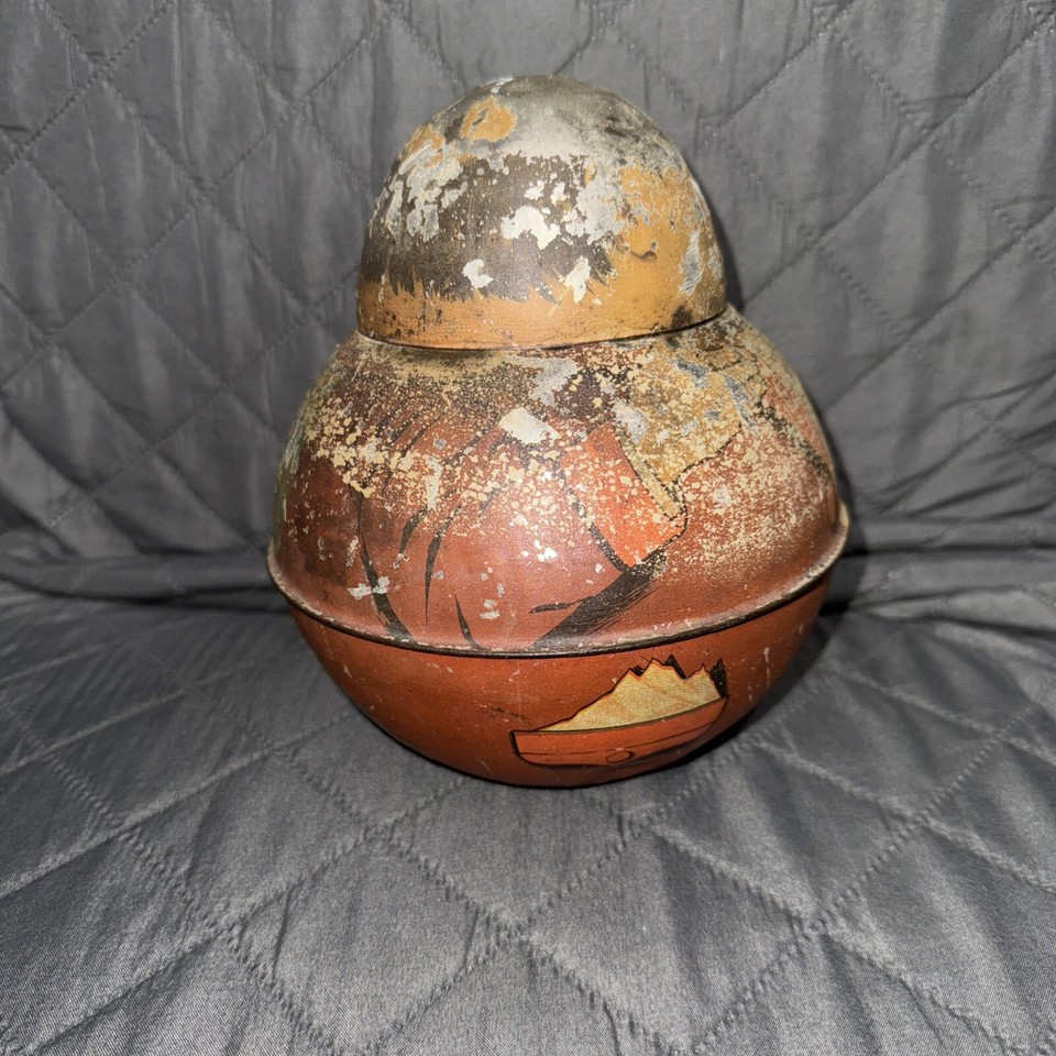 ANTIQUE ROLY POLY TOBACCO TIN Man MAYO’S Satisfied Customer 1912 | eBay