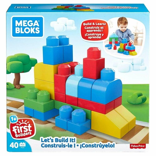 Mega Bloks First Builders Maxi Bloks 40 Pieces Let's Build It FFG23 ...