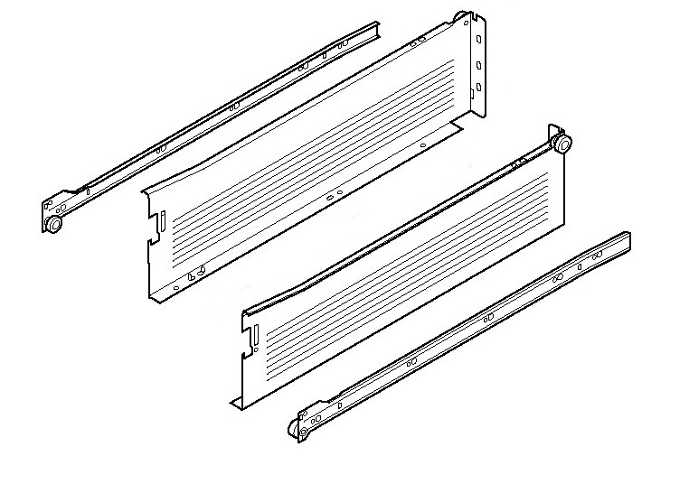 Blum Metabox Shallow Drawer Box Sides & Runners 86mm x 450mm 320M4500 ...