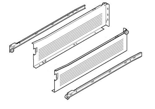 Blum Metabox Shallow Drawer Box Sides & Runners 86mm x 450mm 320M4500 ...