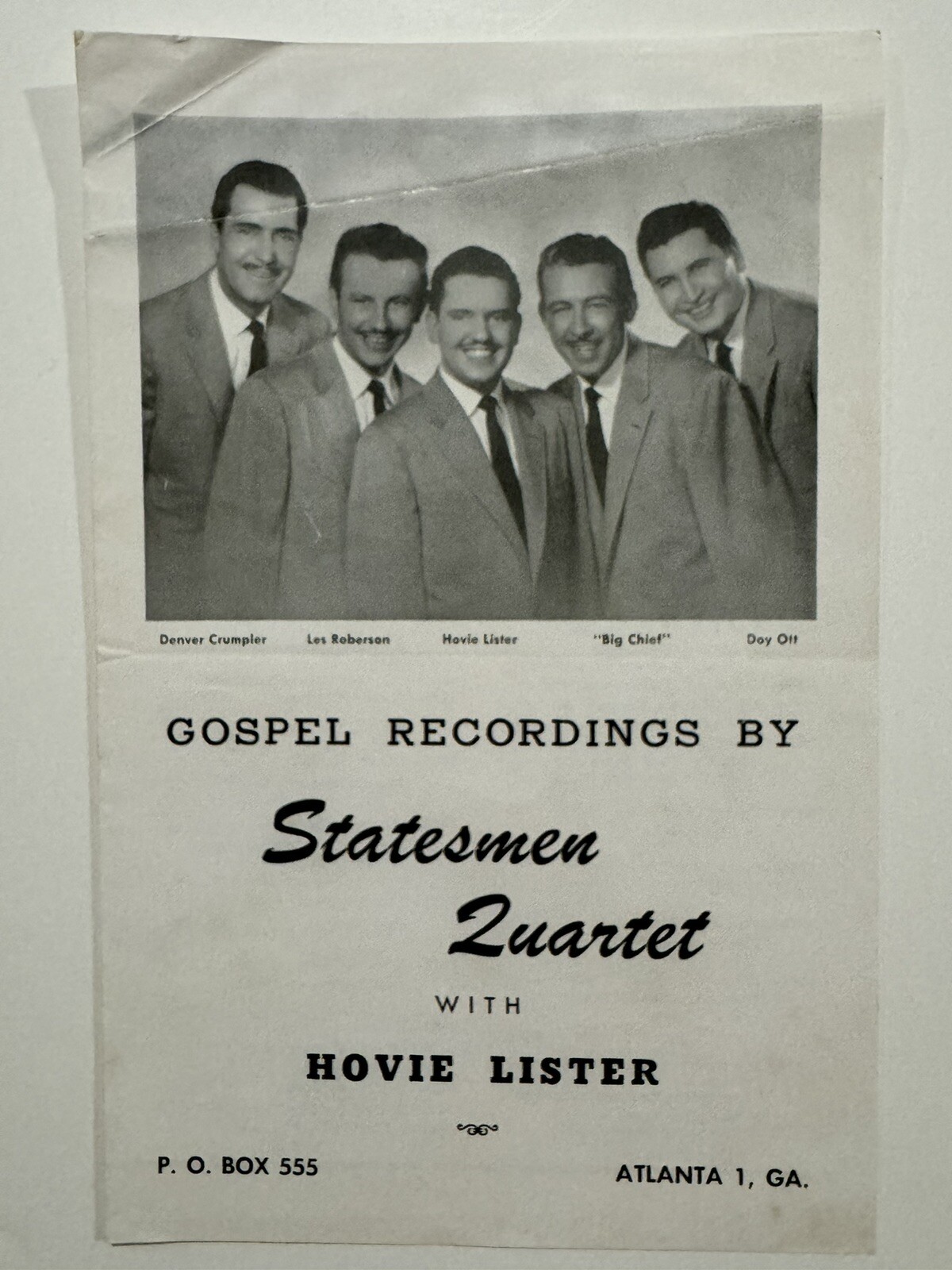 Super Rare Statesmen Quartet Record Listings Jake Hess Hovie Lister Big ...