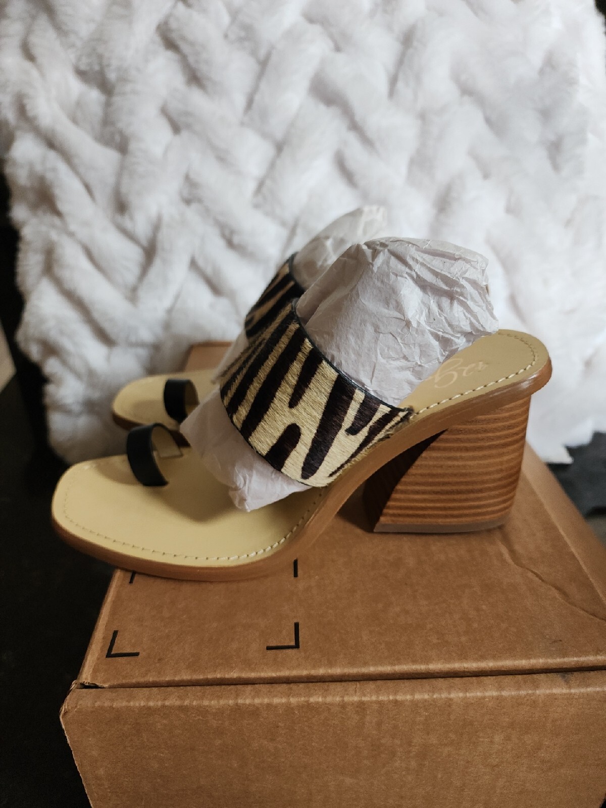 42 GOLD Eedie Brown Zebra Cow Hair Leather Womens 9.5 M New Nordstrom ...