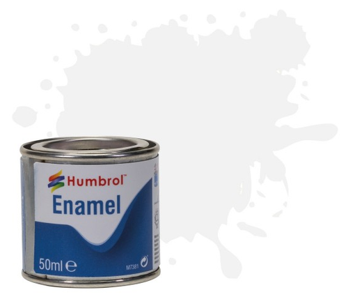Humbrol 34 (AQ0034) Enamel Matt White Paint 50ml No 2 Size Tin ...