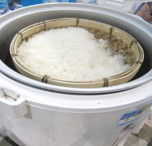 Sticky Rice Cooker Steamer Bamboo Basket Lid Cookware Pot Skimmer Thai ...