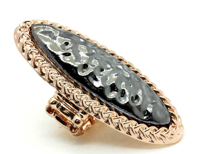 Urban Hip Hop Hammered Gold & Copper Stretch Bling Ring Knuckle Shield ...