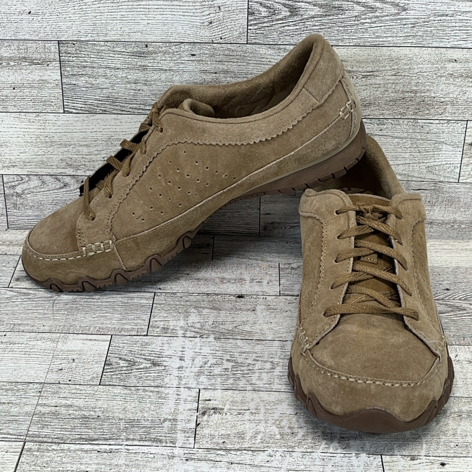 Skechers Bikers Brown Leather Casual Sneakers 44703 W… - Gem