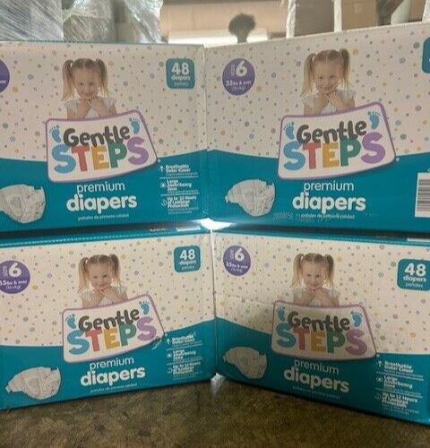 Gentle Steps Premium Diapers, Girls, Size 6 (35Lbs+), 192 Ct, Free ...
