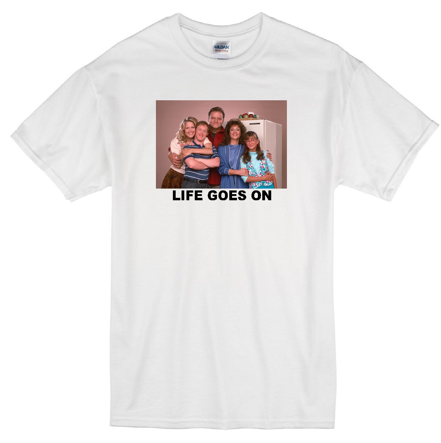 LIFE GOES ON CORKY THATCHER FAMILY SPECIAL NEEDS CHRIS BURKE TV WHITE T ...