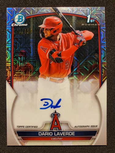 2023 Bowman Chrome 1st Dario Laverde HTA Mojo Auto CPA-DL Angels # /150 ...