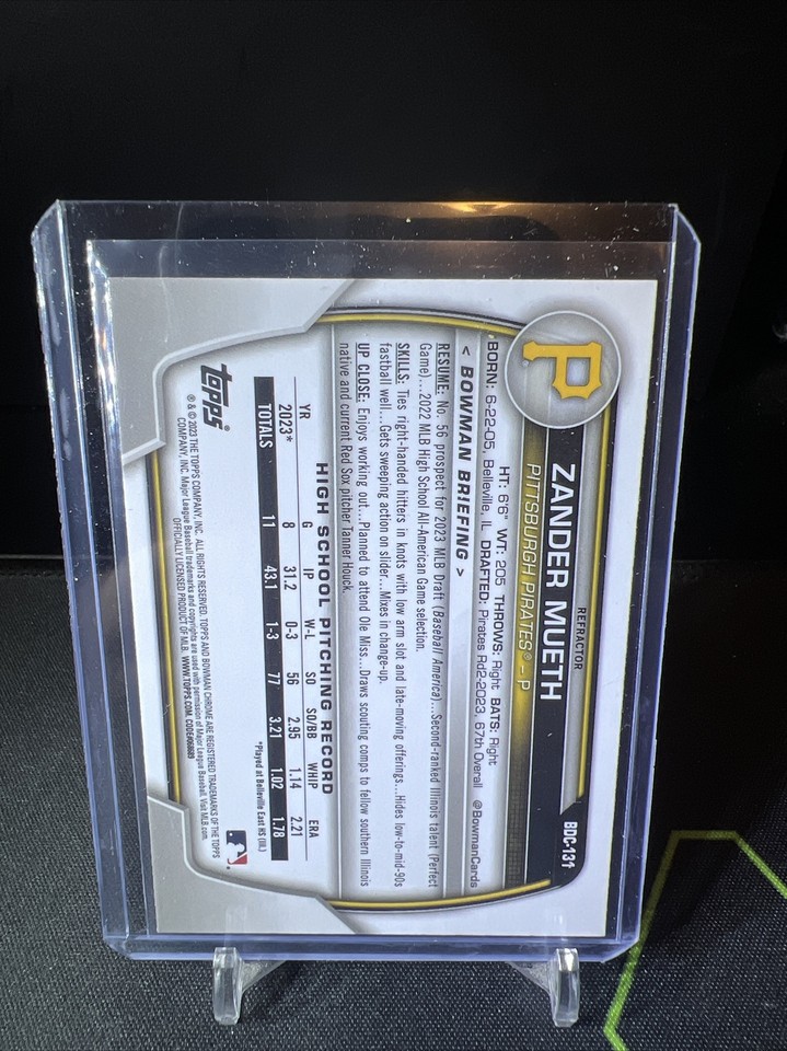 Zander Mueth 2023 Bowman Draft Baseball #BDC-131 1st Bowman Chrome ...