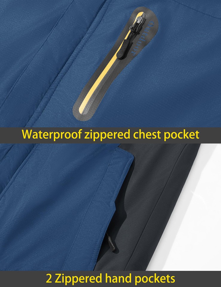 Men's Winter Ski Jacket Waterproof Snow Coat Snowboard Fleece Lining ...