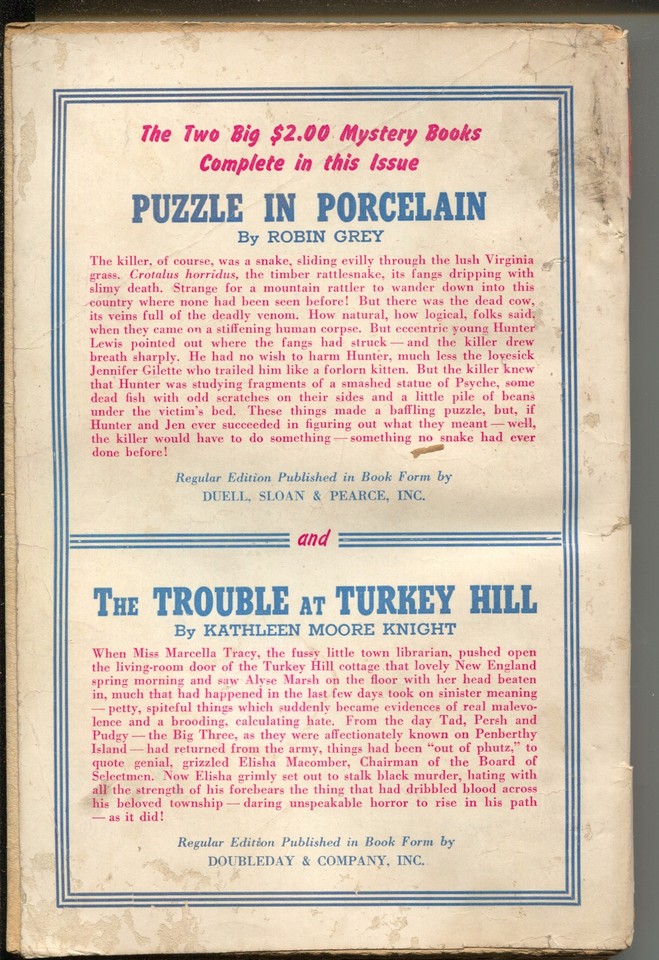 Two Complete Detective Novels #43 3/47-hard boiled crime pulp-George ...