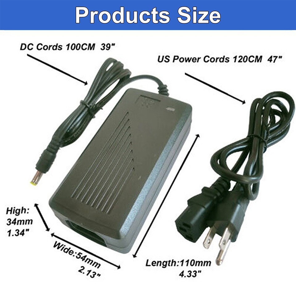 LED Light Strip Power Supply 12V 60W 5A Universal AC To DC Transformer ...