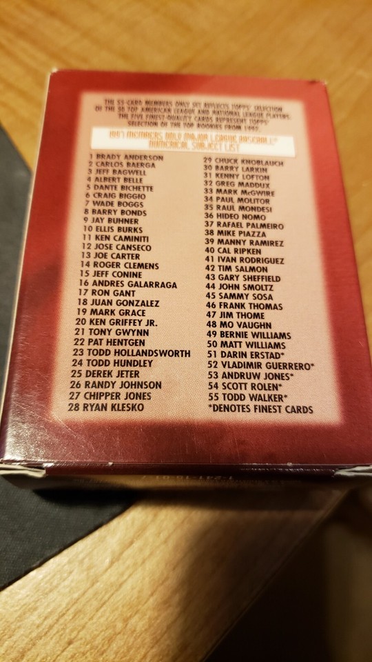 1997 Topps Members Only MAJOR LEAGUE BB 55-Card Set W/Ripken & Derek ...